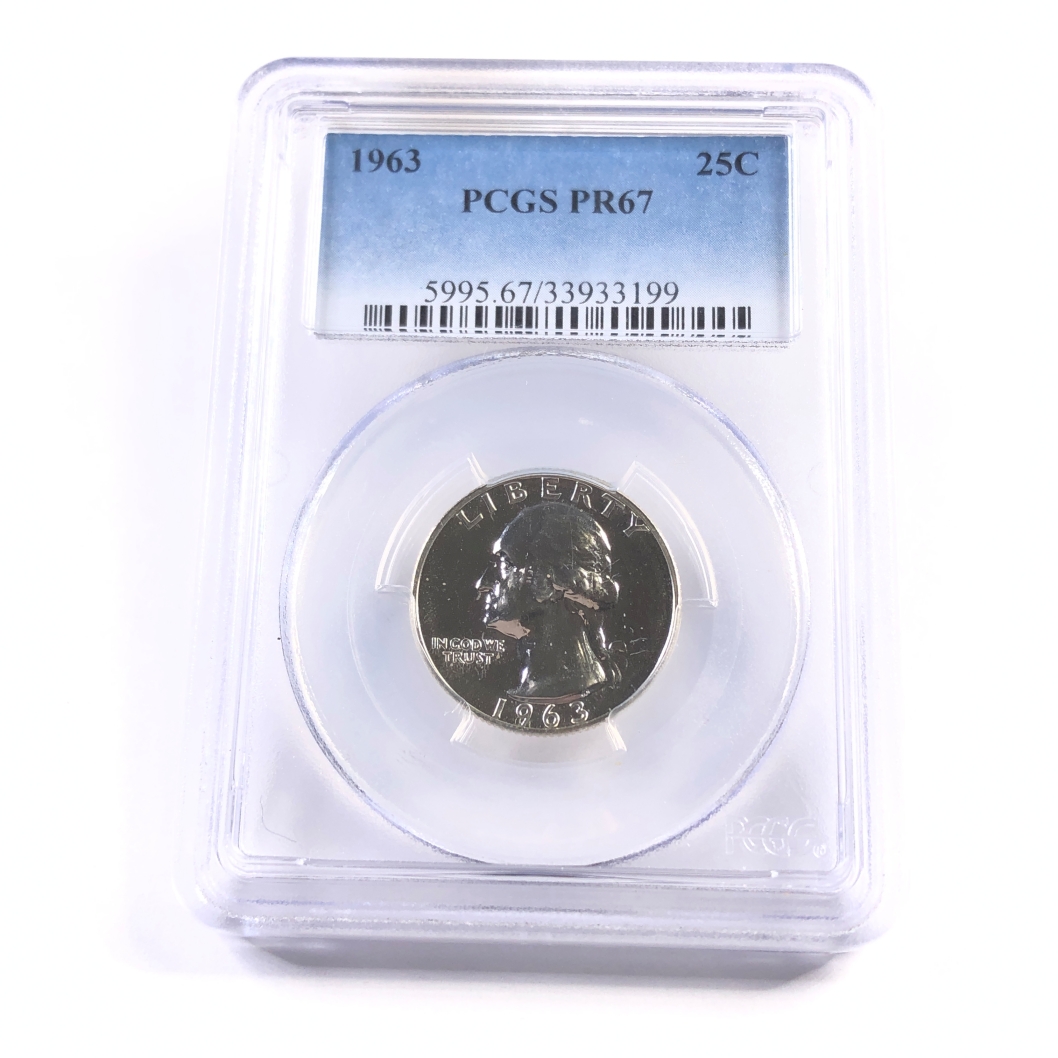 1963 Proof Silver Washington Quarter*Graded PR67 by PCGS | Property Room
