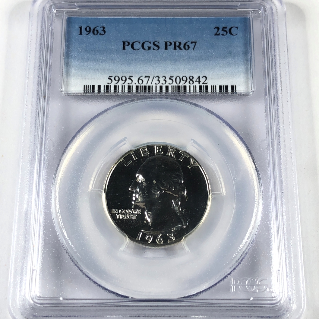 1963 Silver Proof Washington Quarter*Graded PR67 by PCGS | Property Room