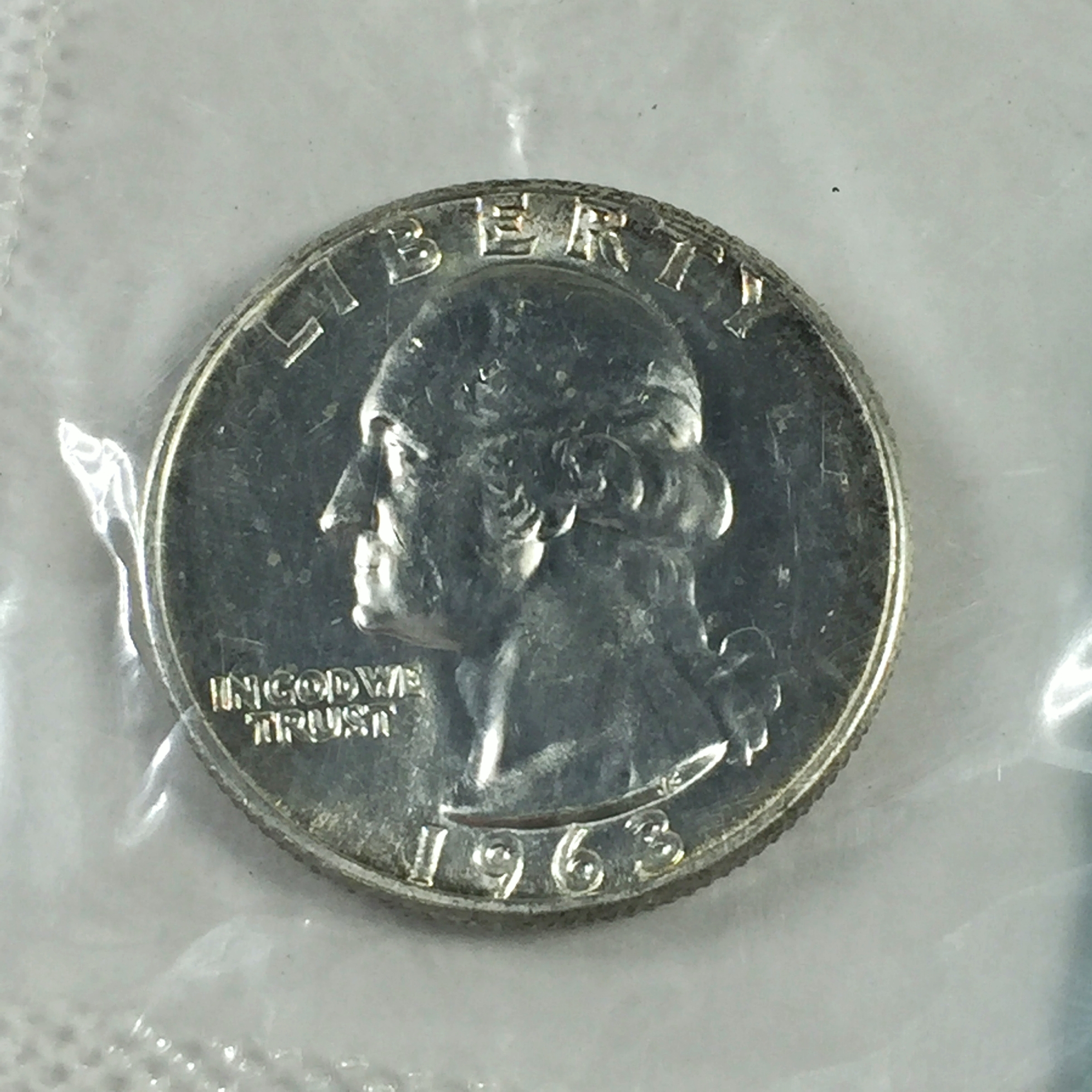 1963 Silver Washington Quarter*Uncirculated in Original Cellophane ...