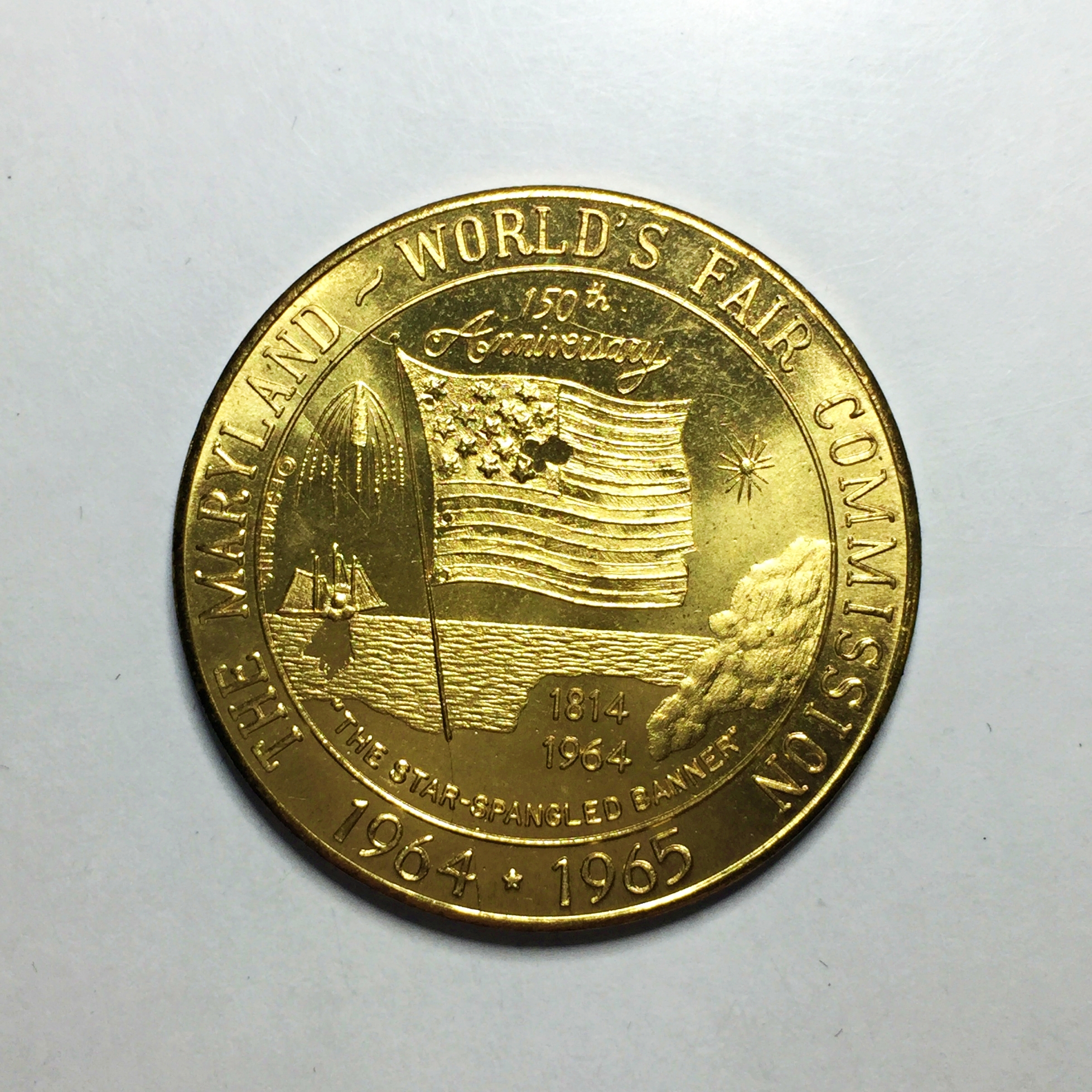 1964-1965 Maryland World's Fair Commission Medallion*Francis Scott Key ...