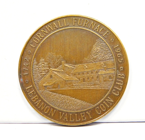 1965 Bronze Medallion Commemorating Cornwall Furnace*First Charcoal ...