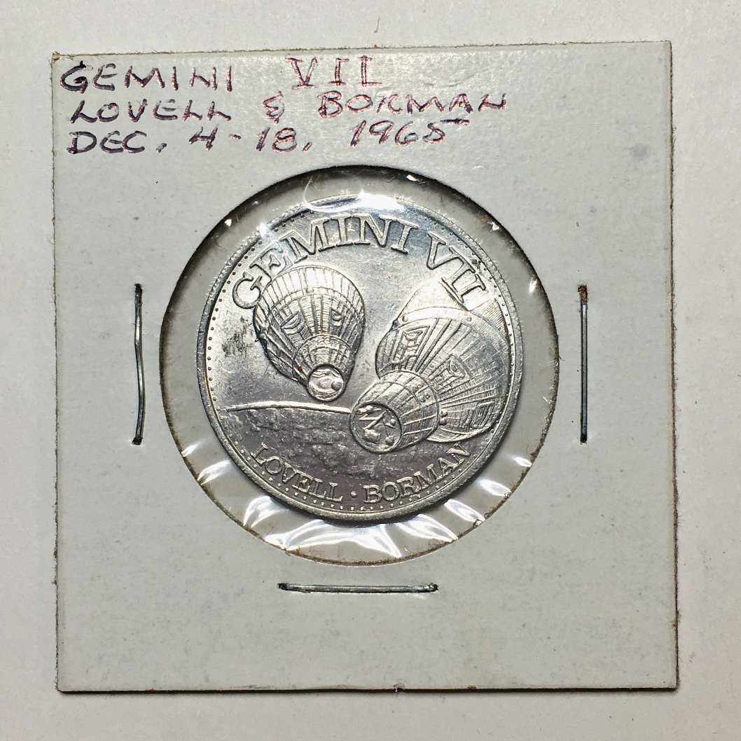 1965 Gemini VII Medallion*Man in Space*Aluminum*26mm | Property Room