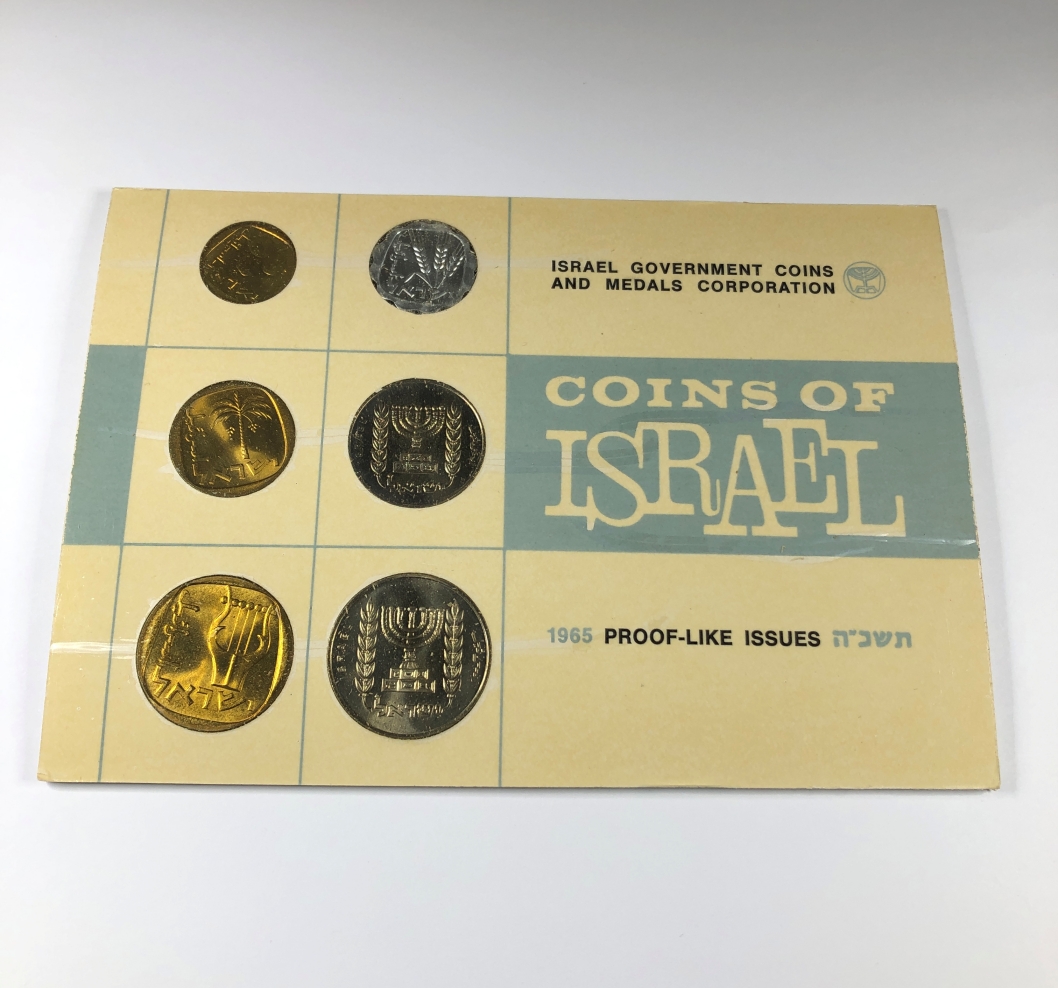 1965 Proof-Like Issues Coins of Israel*Six Coins on Story Board*Minted ...