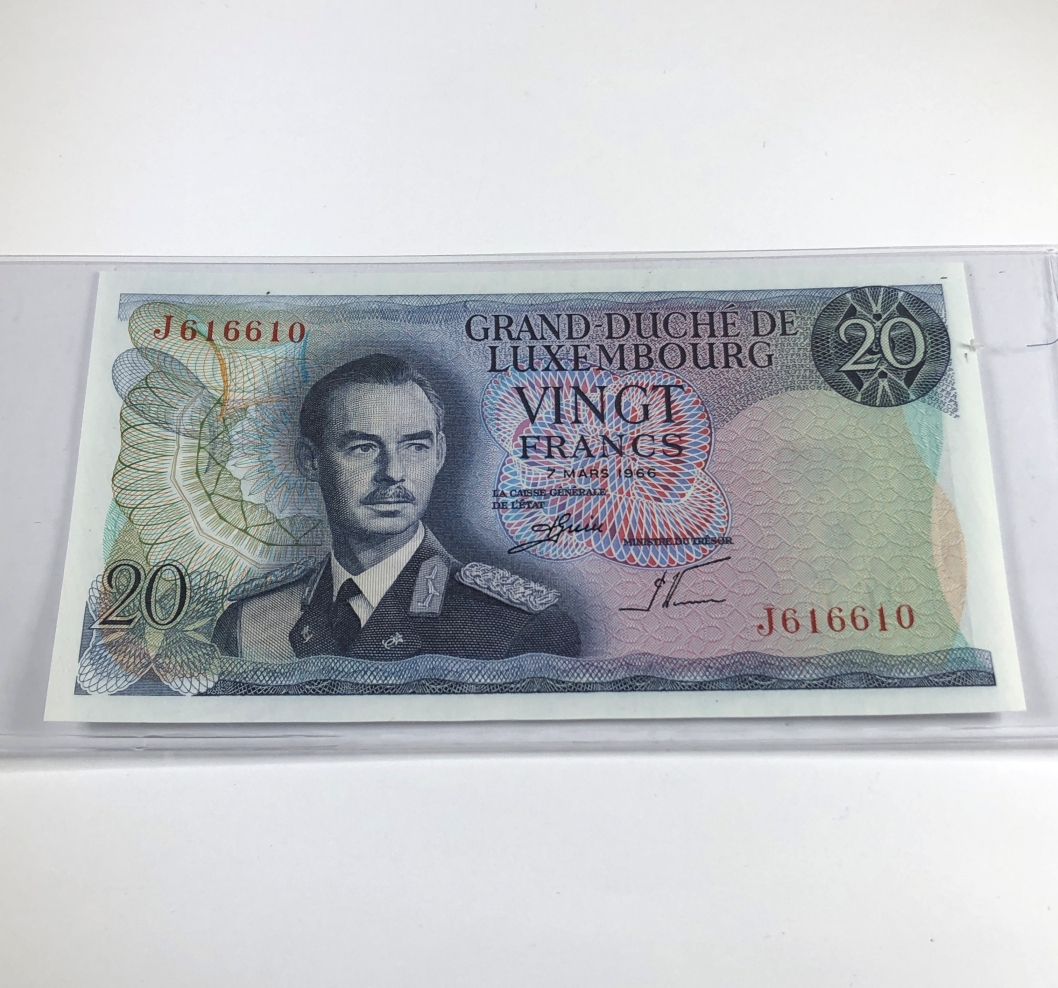 1966 Luxembourg France 20 Francs Banknote*Crisp Uncirculated | Property ...