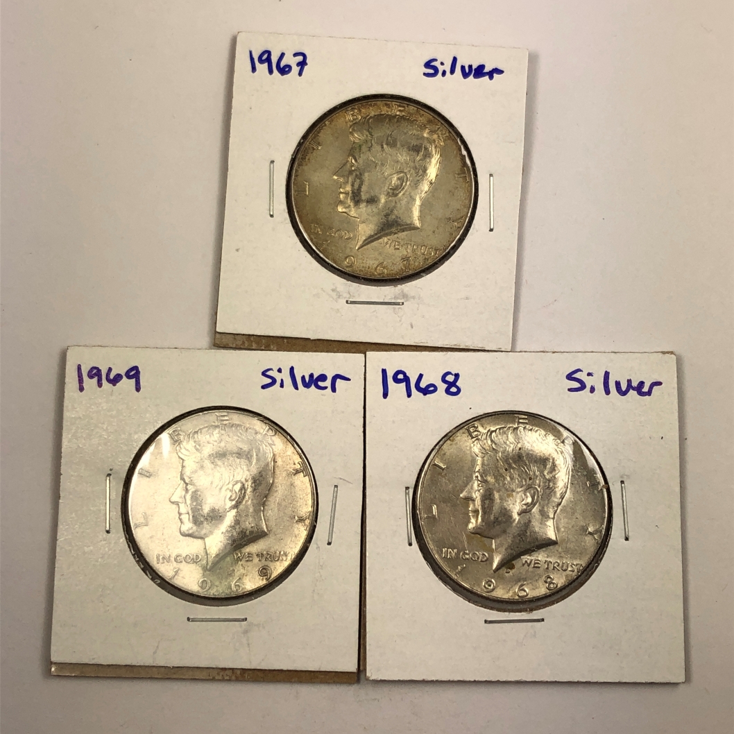 1967 1968 1969 Silver Kennedy Half Dollars | Property Room