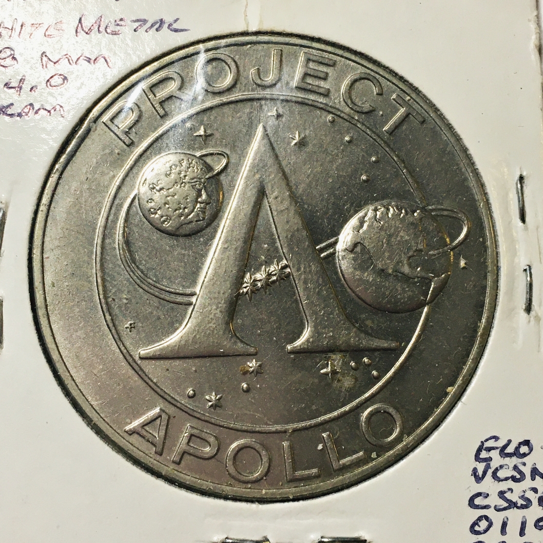 1968 Apollo Seven Medallion*Project Apollo*White Metal*38mm | Property Room