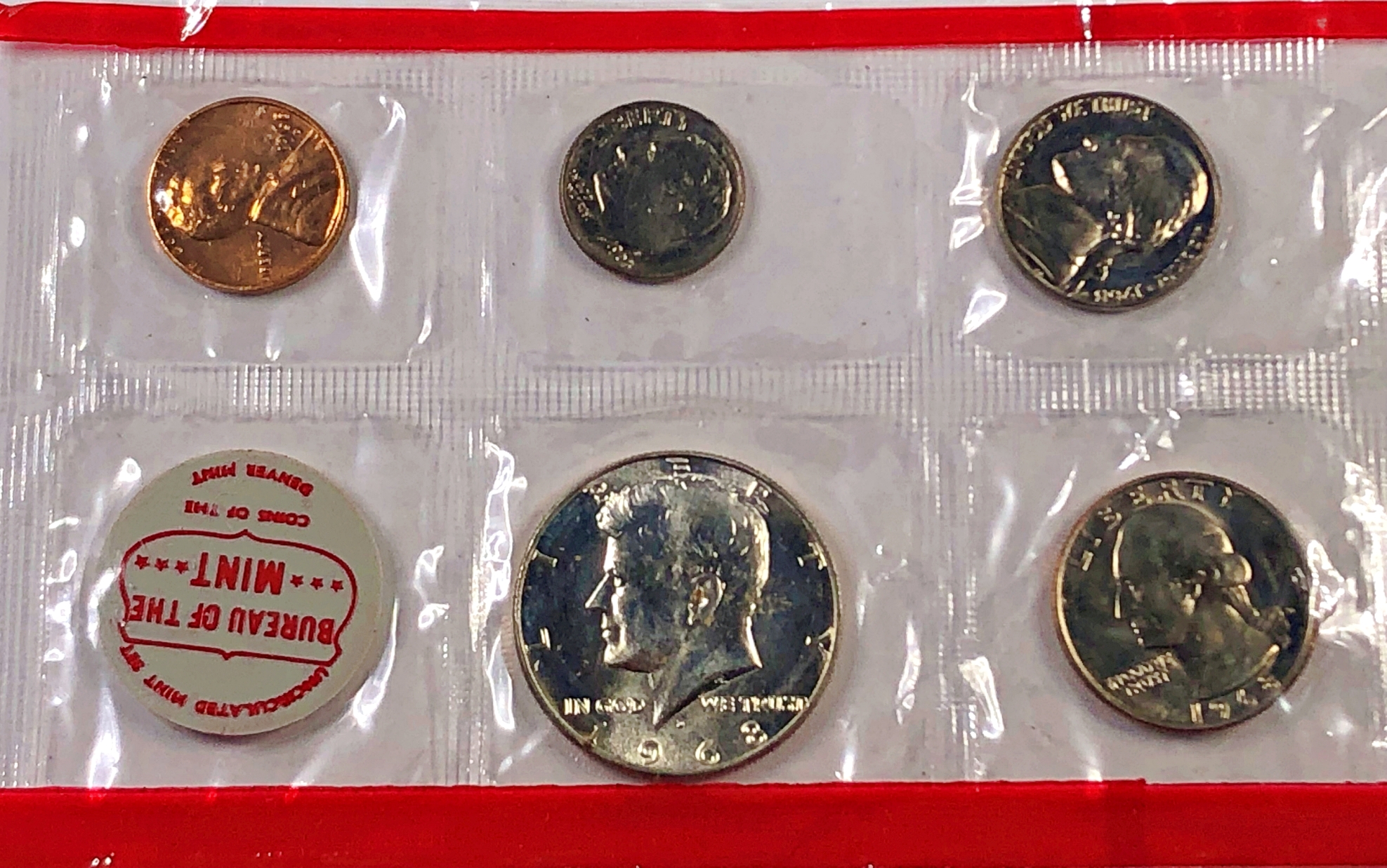 1968 Denver Mint Uncirculated Coin Set*Kennedy Half Dollar is Silver*In ...