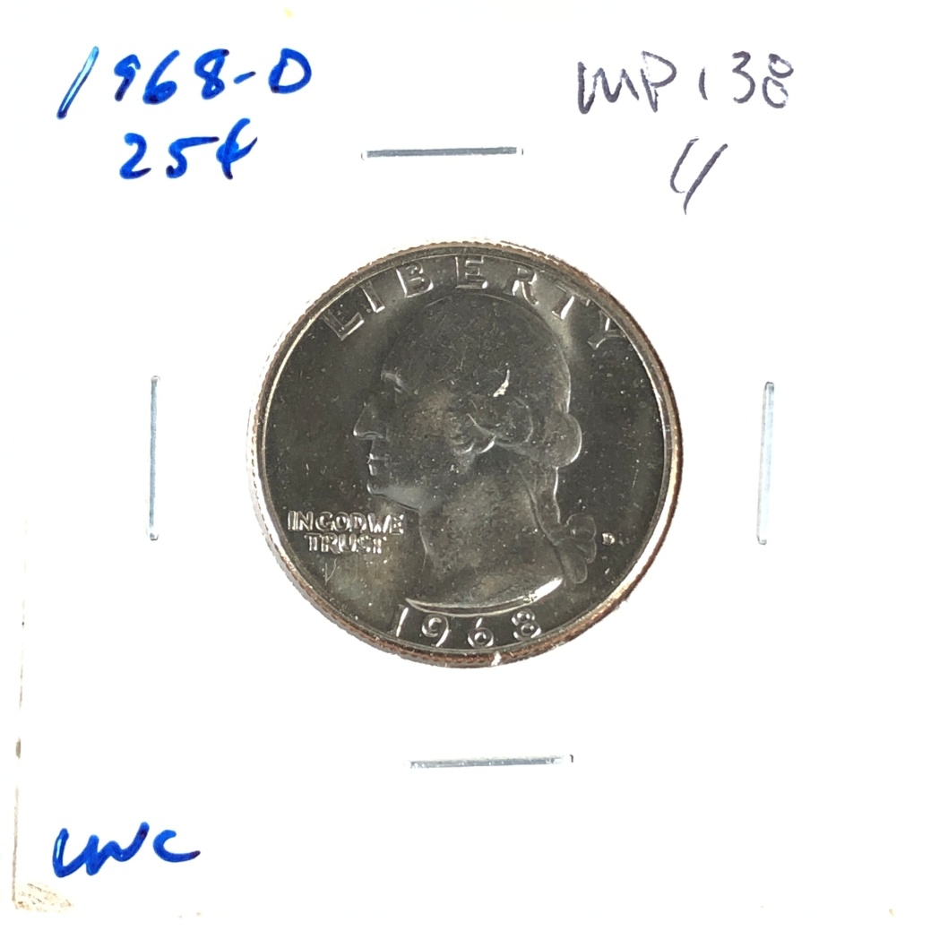 1968-D Washington Quarter*Uncirculated*Lustrous | Property Room