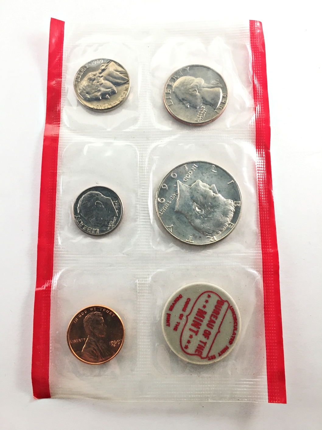 1969 Denver Minted Coin Set*In Original US Mint Cellophane Packet ...