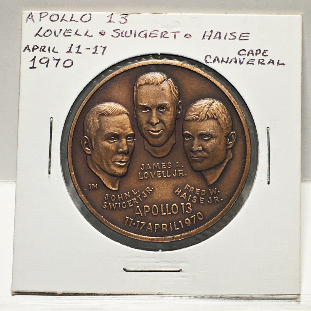 1970 Apollo 13 Commemorative Medallion*Lovell, Swigert, Haise*Copper ...