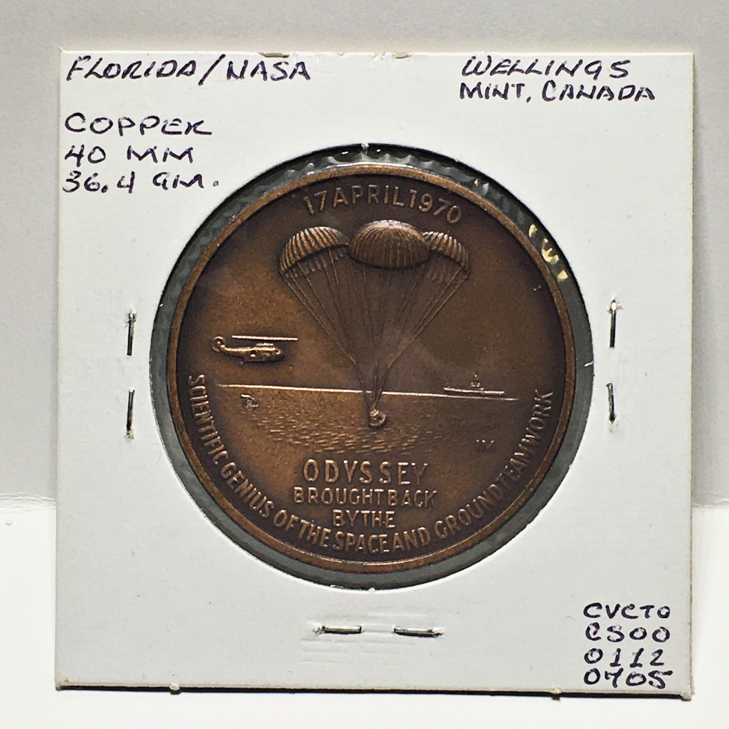 1970 Apollo 13 Commemorative Medallion*Lovell, Swigert, Haise*Copper ...