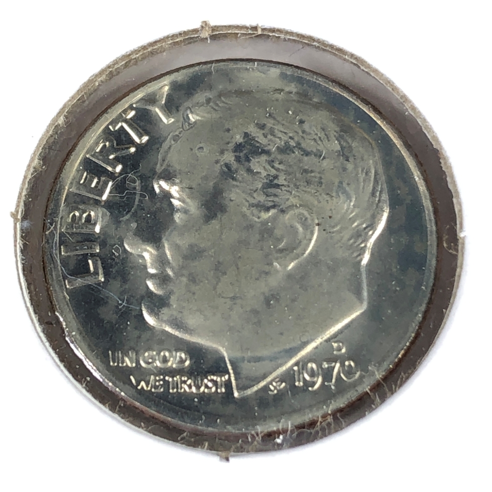 1970 D Double Die Reverse Roosevelt Dime Error Coin Tough Coin to Find ...