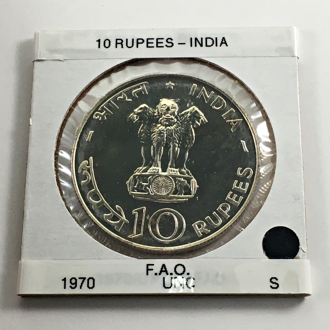 1970 F.A.O. India Silver 10 Rupees Coin*High Grade with Luster ...