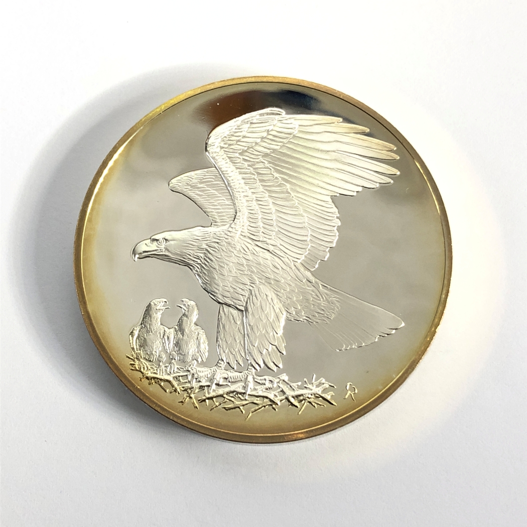1971 #11 Bald Eagles Franklin Mint Sterling Silver Round containing ...