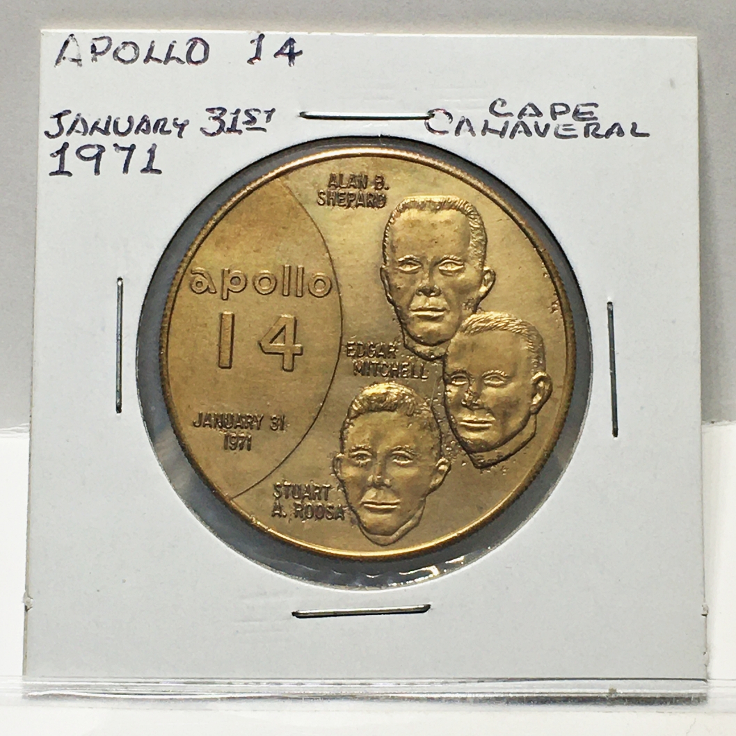 1971 Apollo 14 Commemorative Medallion*Cape Canaveral*Bronze*39mm ...