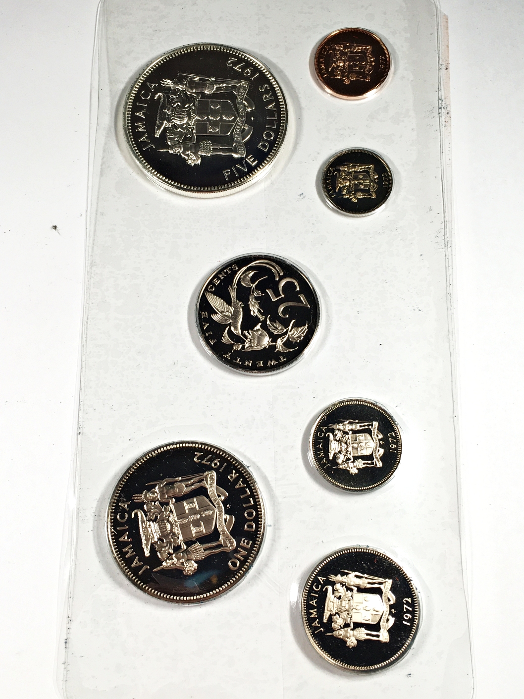 1972 Jamaica Proof Set 7 Coins in Original Package Silver content of ...