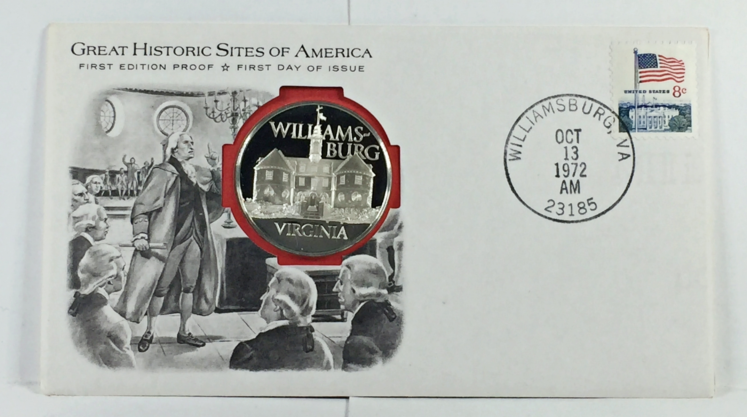 1972 Sterling Silver First Edition Proof Commemorative*Williamsburg, VA ...