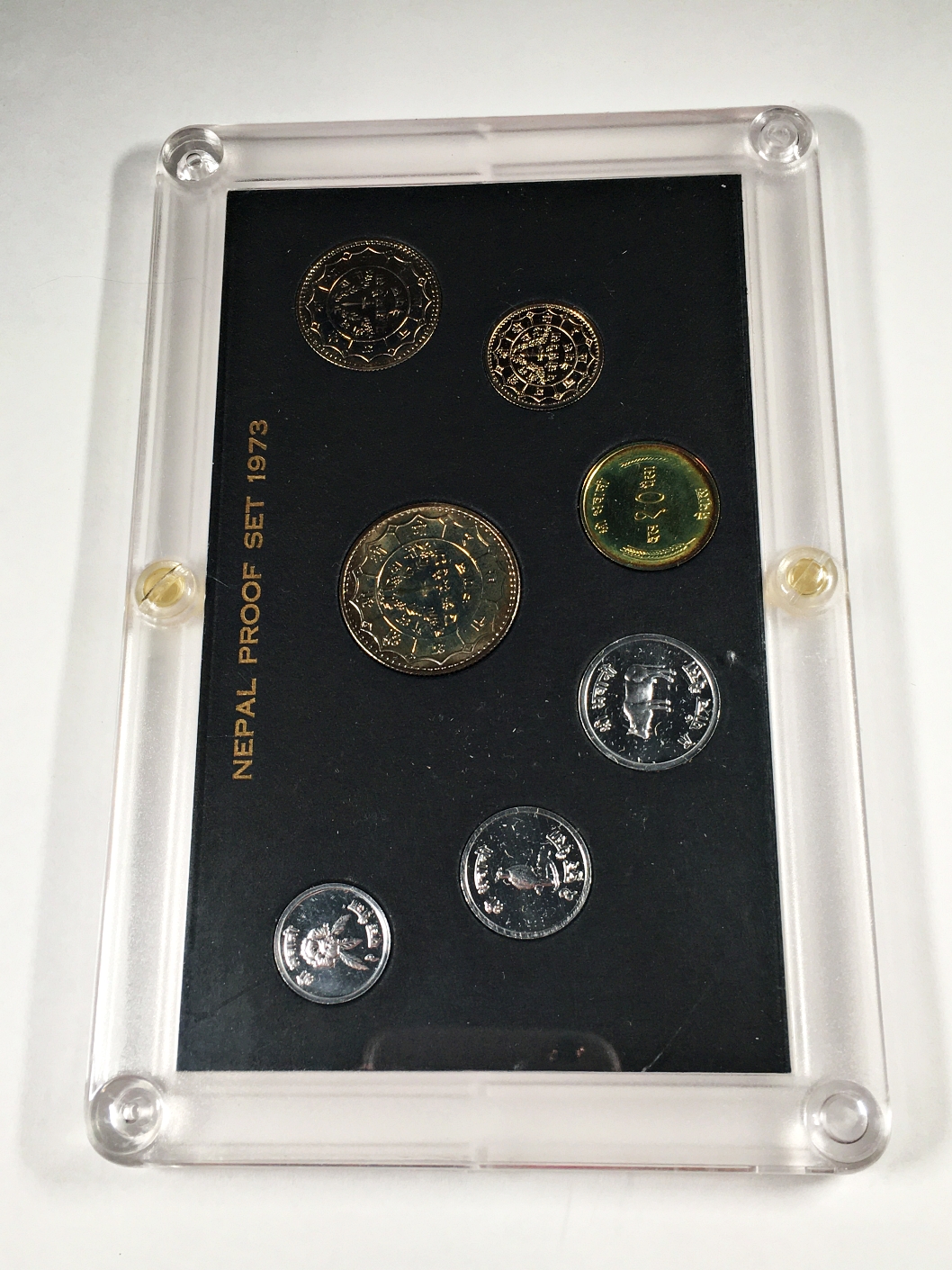 1973 Nepal Proof Set High Grade Coins in Original Packaging | Property Room