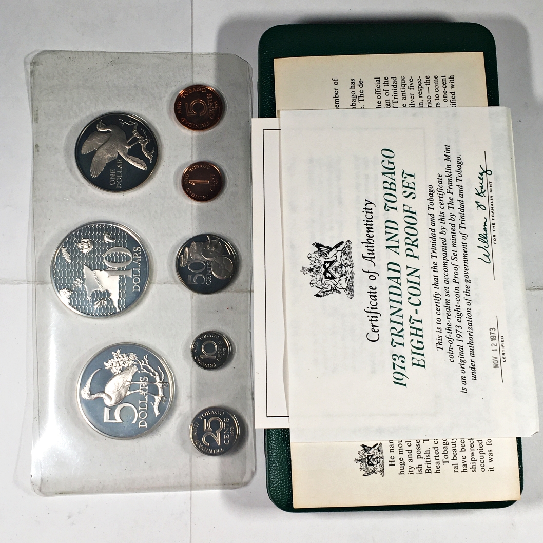 1973 Silver 10th Anniversary Proof Set of Trinidad & Tobago*Eight Coin ...