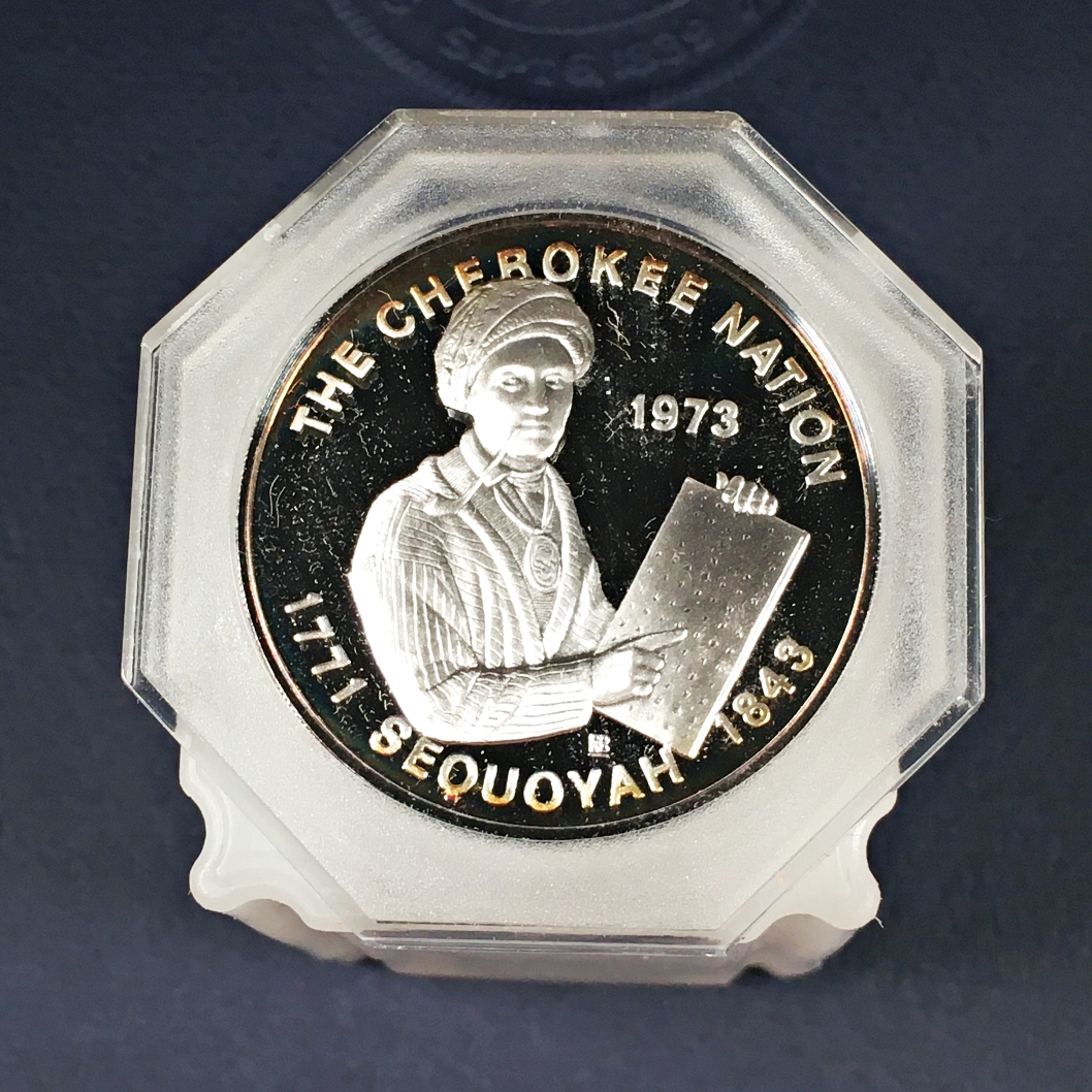 1973 The Cherokee People's History, .80oz .999 Silver Medallion and ...