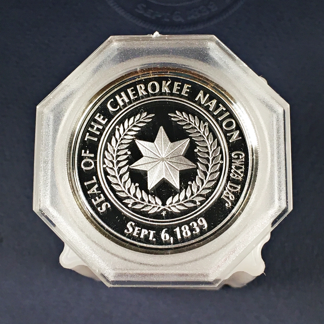 1973 The Cherokee People's History, .80oz .999 Silver Medallion and ...