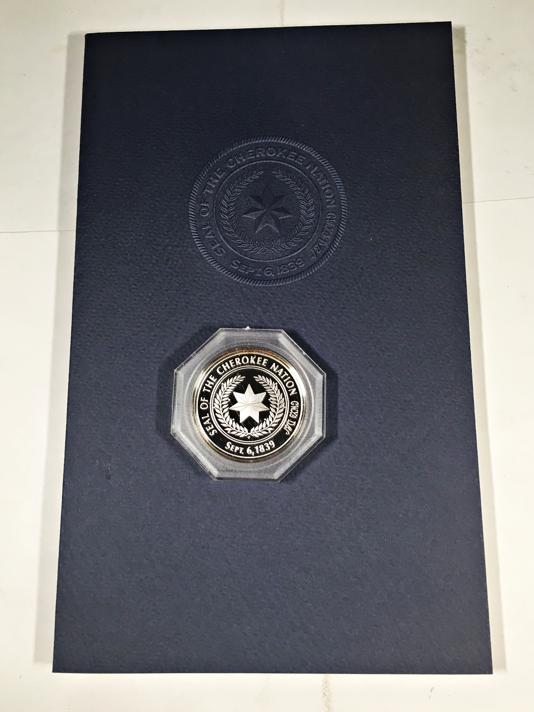 1973 The Cherokee People's History, .80oz .999 Silver Medallion and ...