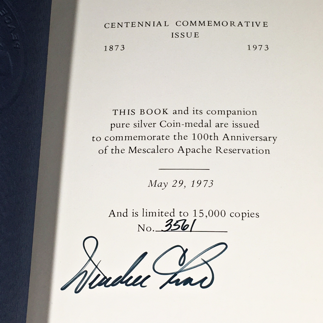 1973 The Mescalero Apache People's History, .80oz .999 Silver Medallion ...