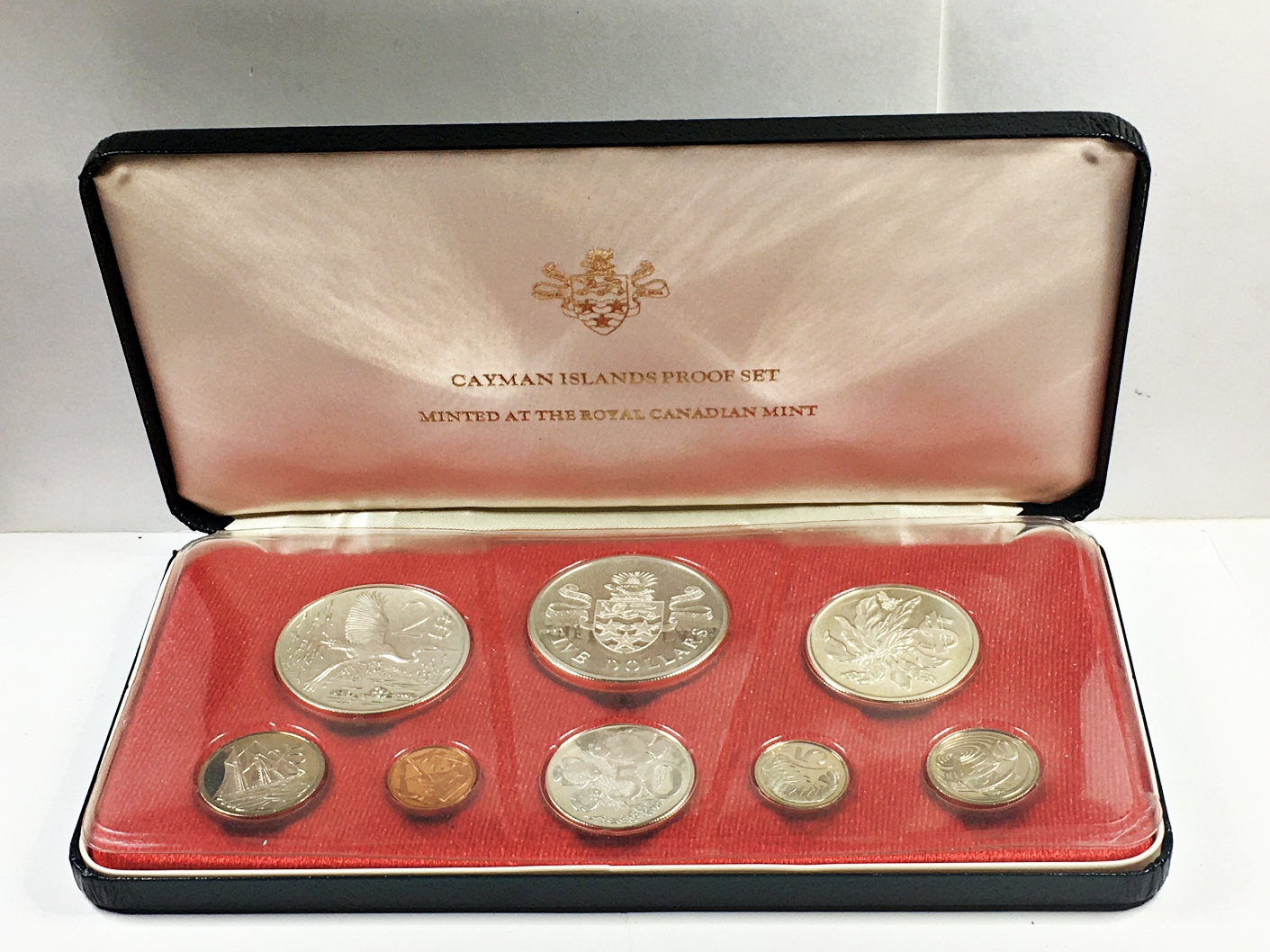 1974 Cayman Islands Proof Silver Set*Eight Coin Set in Sturdy ...
