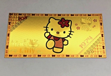 1974 Hello Kitty Gold Foil Banknote | Property Room