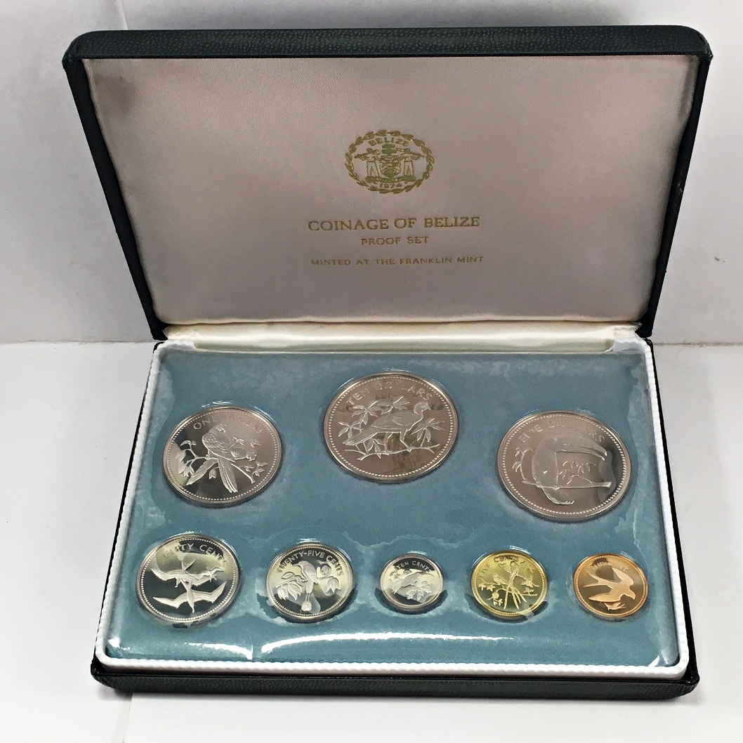 1974 Proof Set of the Coinage of Belize*Set of Eight Deep Cameo Coins ...