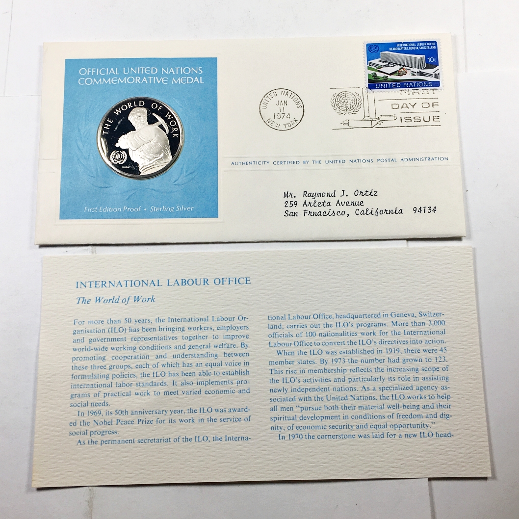 1974 Sterling Silver First Edition Proof of United Nations The World of ...