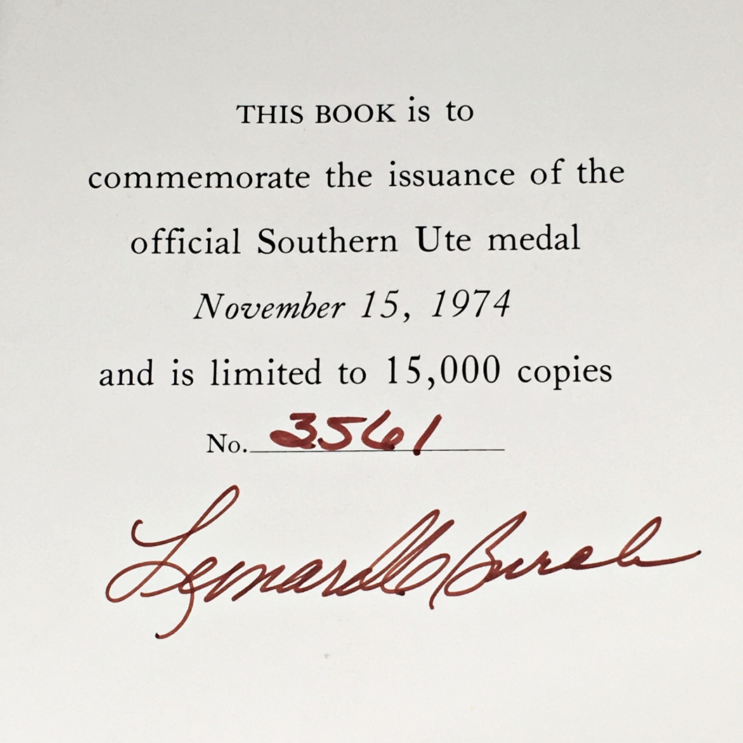1974 The Southern Ute People's History, .80oz .999 Silver Medallion and ...
