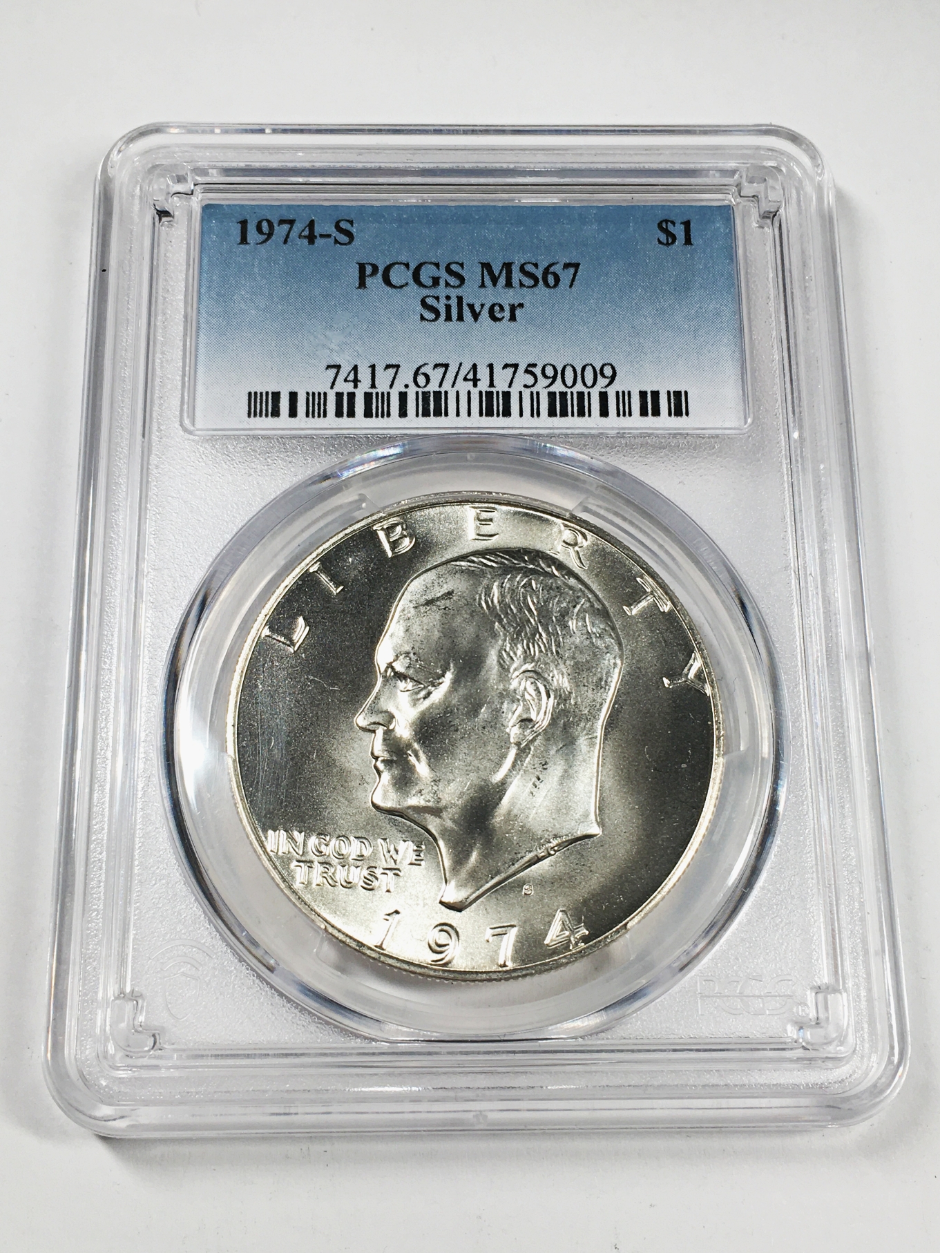 1974-S Eisenhower Silver Dollar*Graded MS67 by PCGS | Property Room