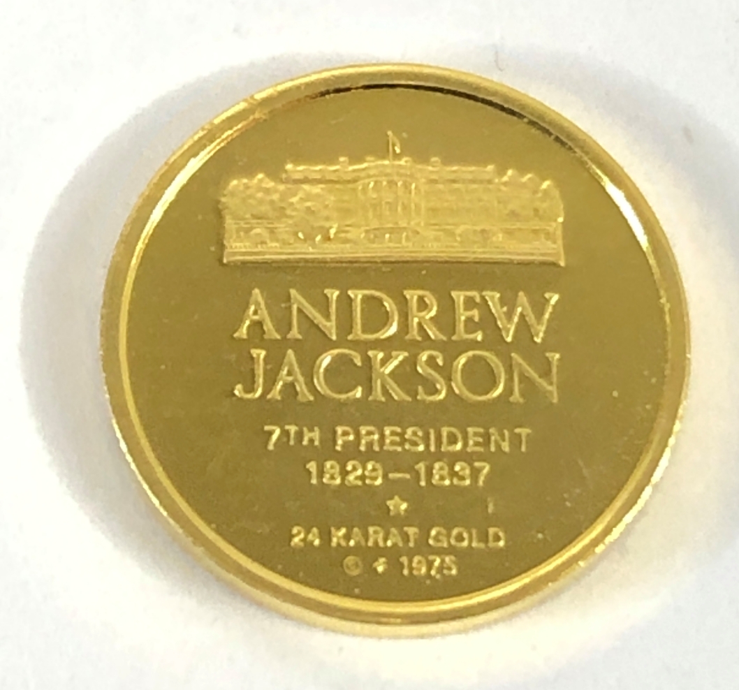 1975 24K Gold Andrew Jackson Commemorative Medallion*.0579oz AGW*1/2 ...