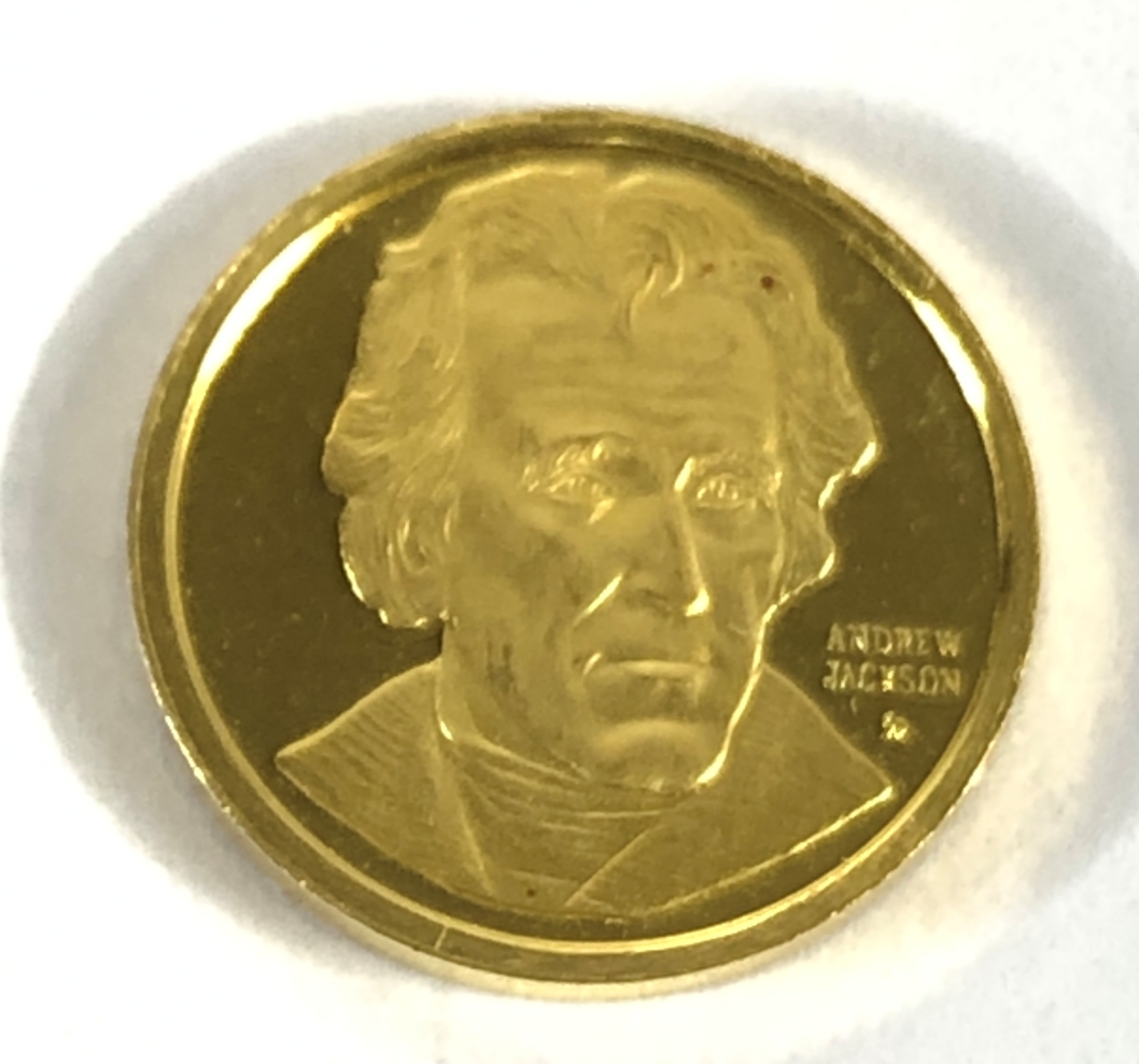 1975 24K Gold Andrew Jackson Commemorative Medallion*.0579oz AGW*1/2 ...