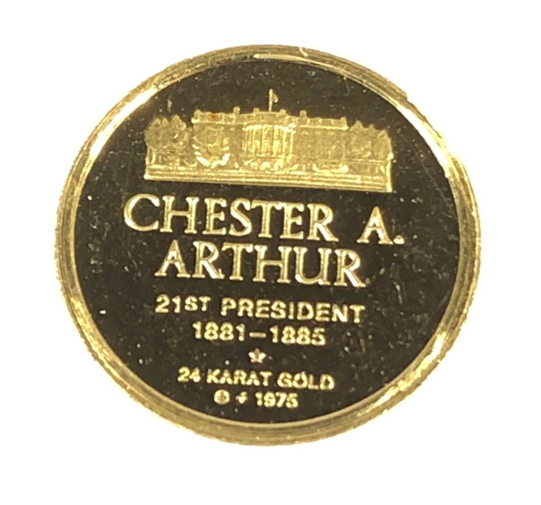 1975 24K Gold Chester A. Arthur Commemorative Medallion*.0579oz AGW*1/2 ...