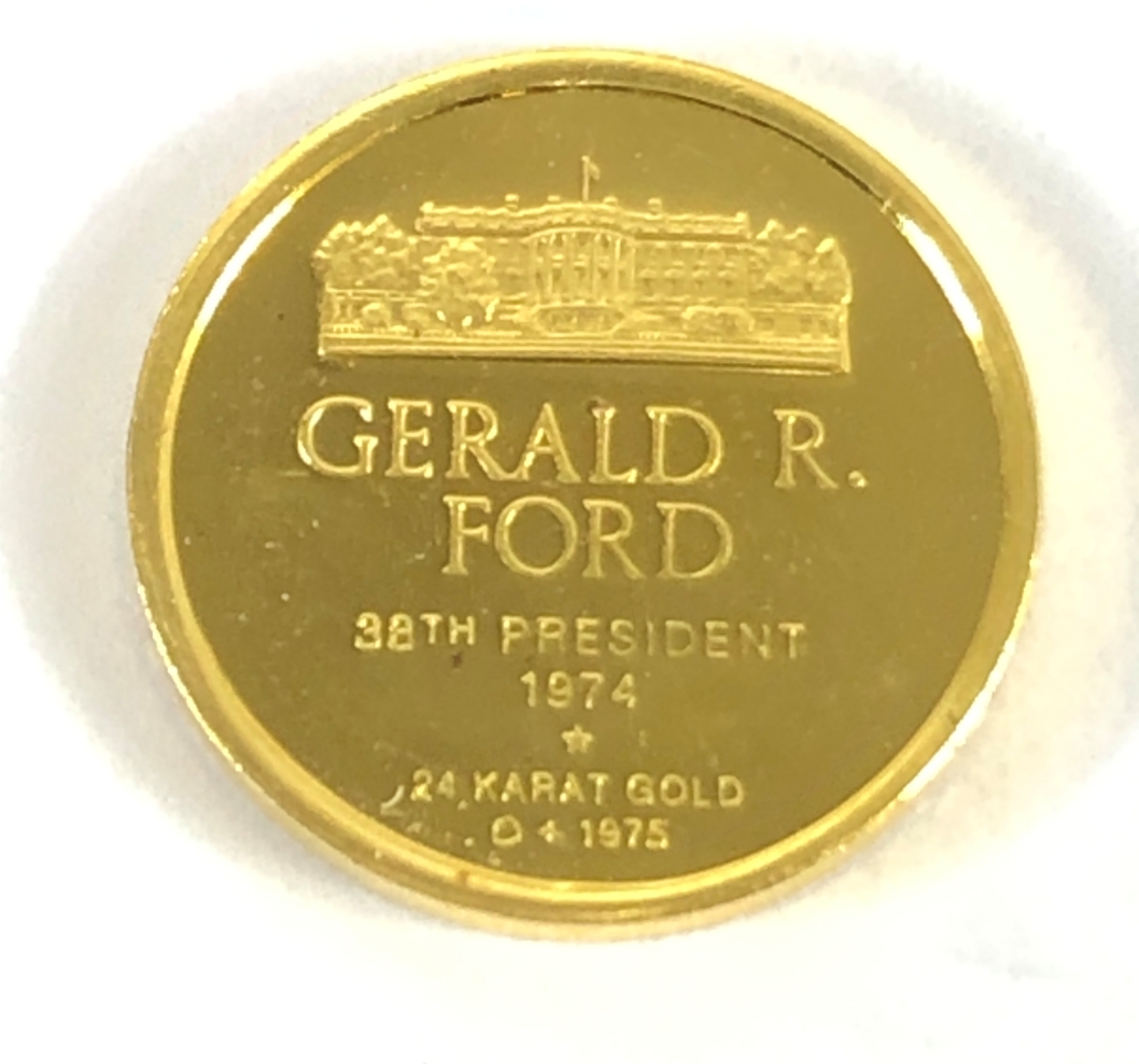 1975 24K Gold Gerald R. Ford Commemorative Medallion*.0579oz AGW*1/2 ...