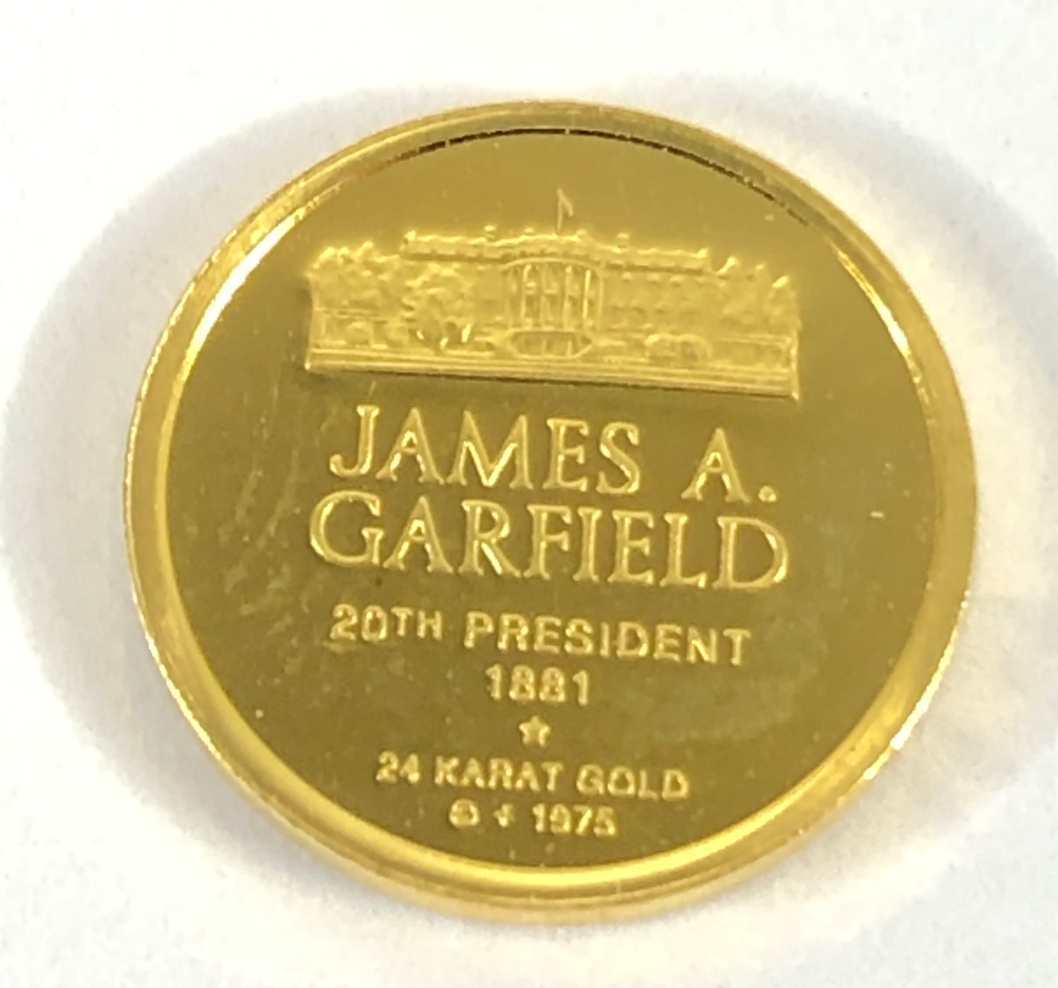 1975 24K Gold James A. Garfield Commemorative Medallion*.0579oz AGW*1/2 ...