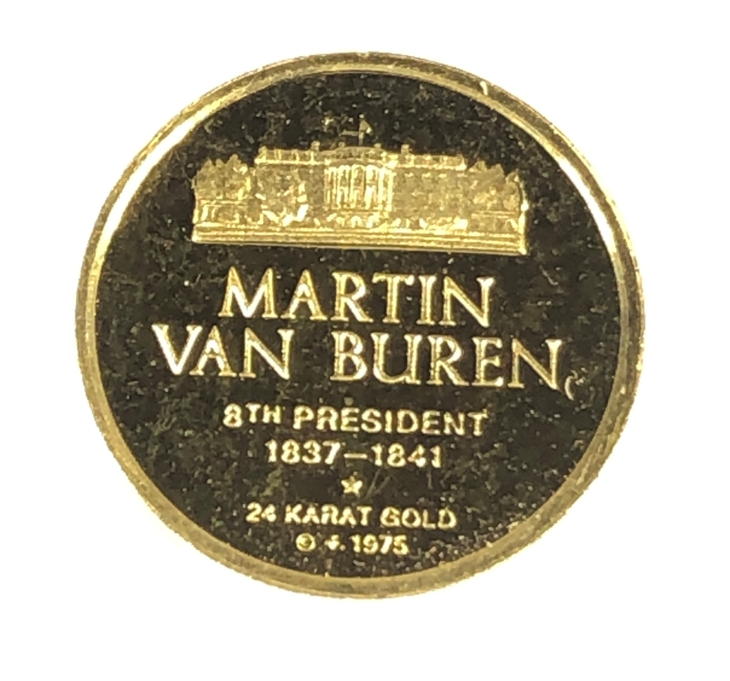 1975 24K Gold Martin Van Buren Commemorative Medallion*.0579oz AGW*1/2 ...
