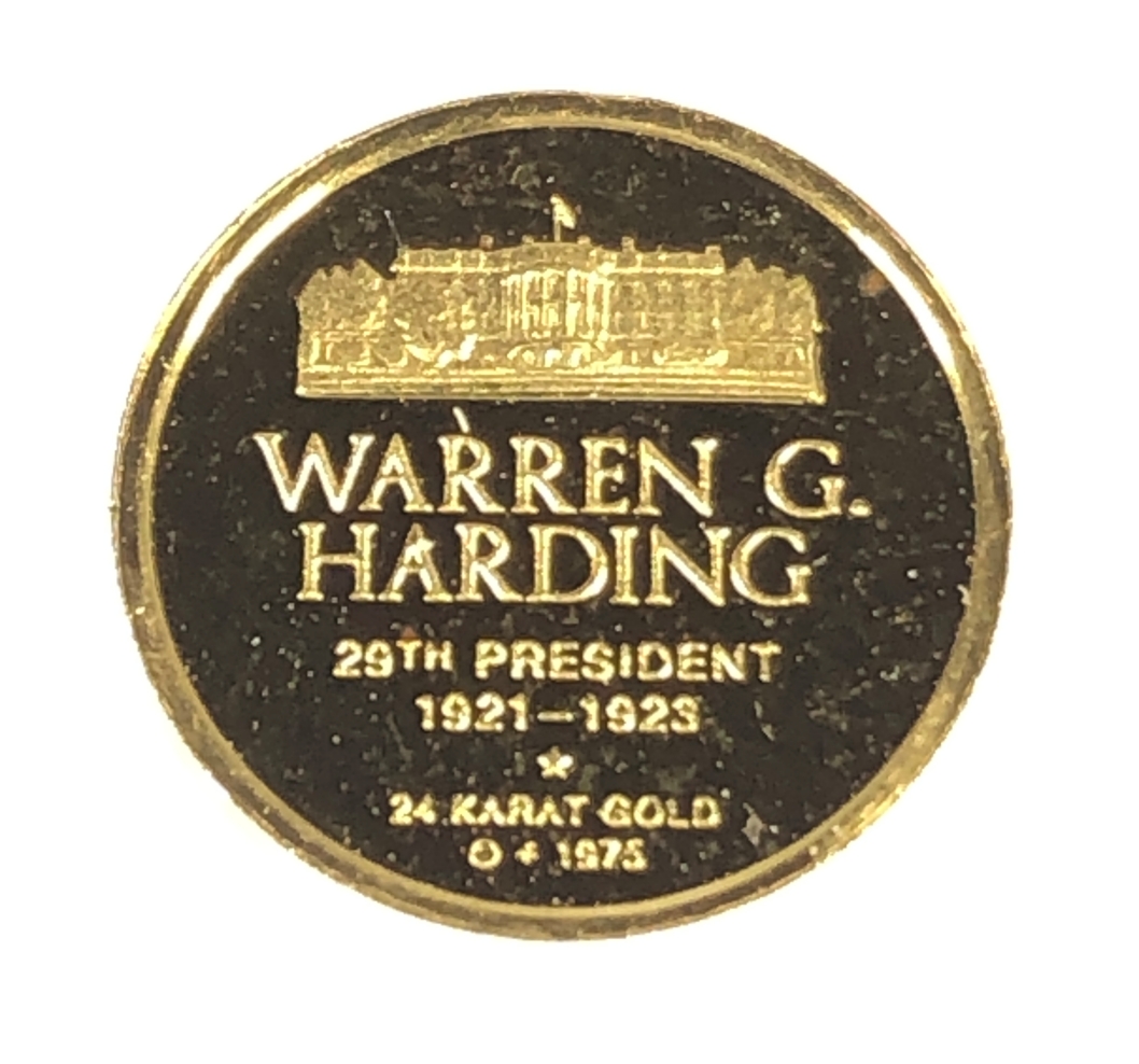 1975 24K Gold Warren G. Harding Commemorative Medallion*.0579oz AGW*1/2 ...