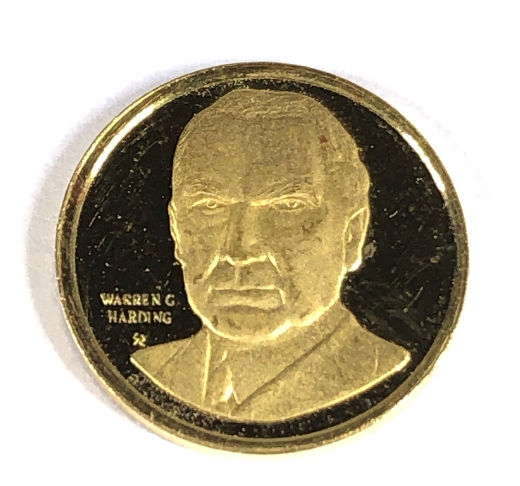 1975 24K Gold Warren G. Harding Commemorative Medallion*.0579oz AGW*1/2 ...