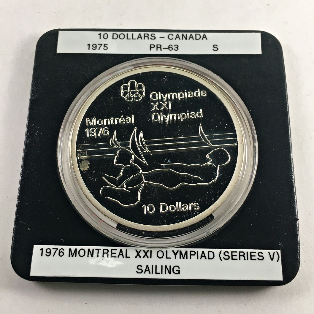 1975 Canada Proof Silver $10 XXI Olympiad-Sailing Commemorative Coin ...
