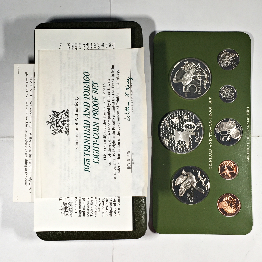 1975 Silver Proof Set of Trinidad & Tobago*Eight Coin Set Minted at the ...