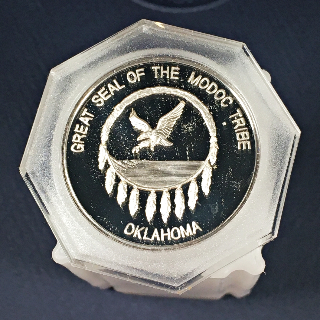 1976 The Modoc People's History, .80oz .999 Silver Medallion and ...