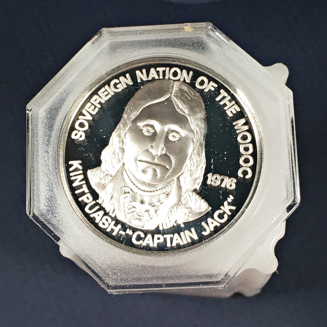 1976 The Modoc People's History, .80oz .999 Silver Medallion and ...