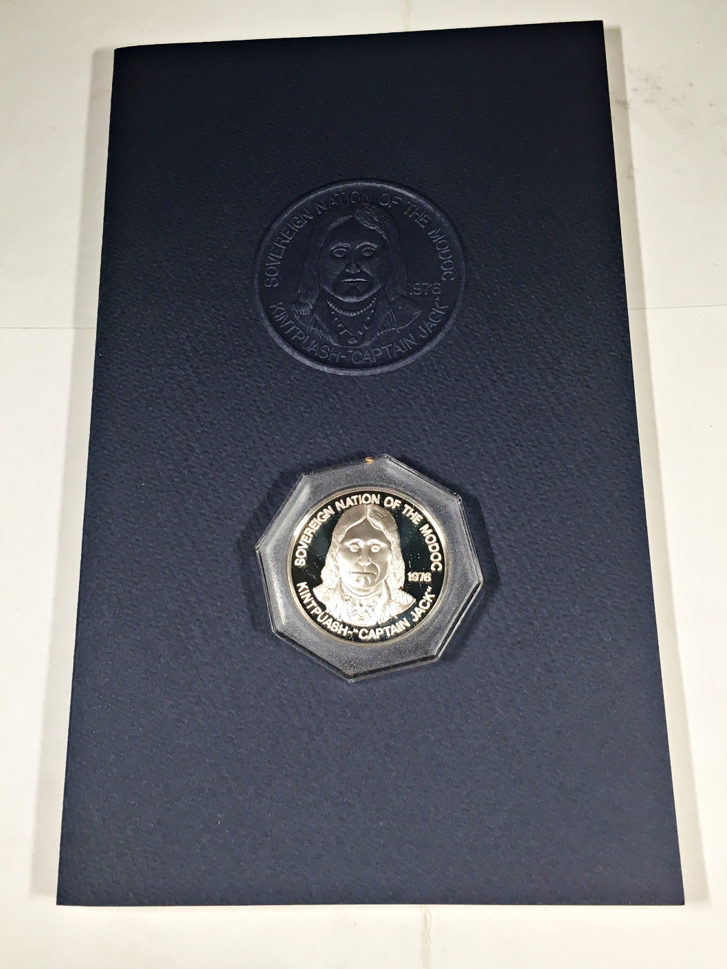 1976 The Modoc People's History, .80oz .999 Silver Medallion and ...