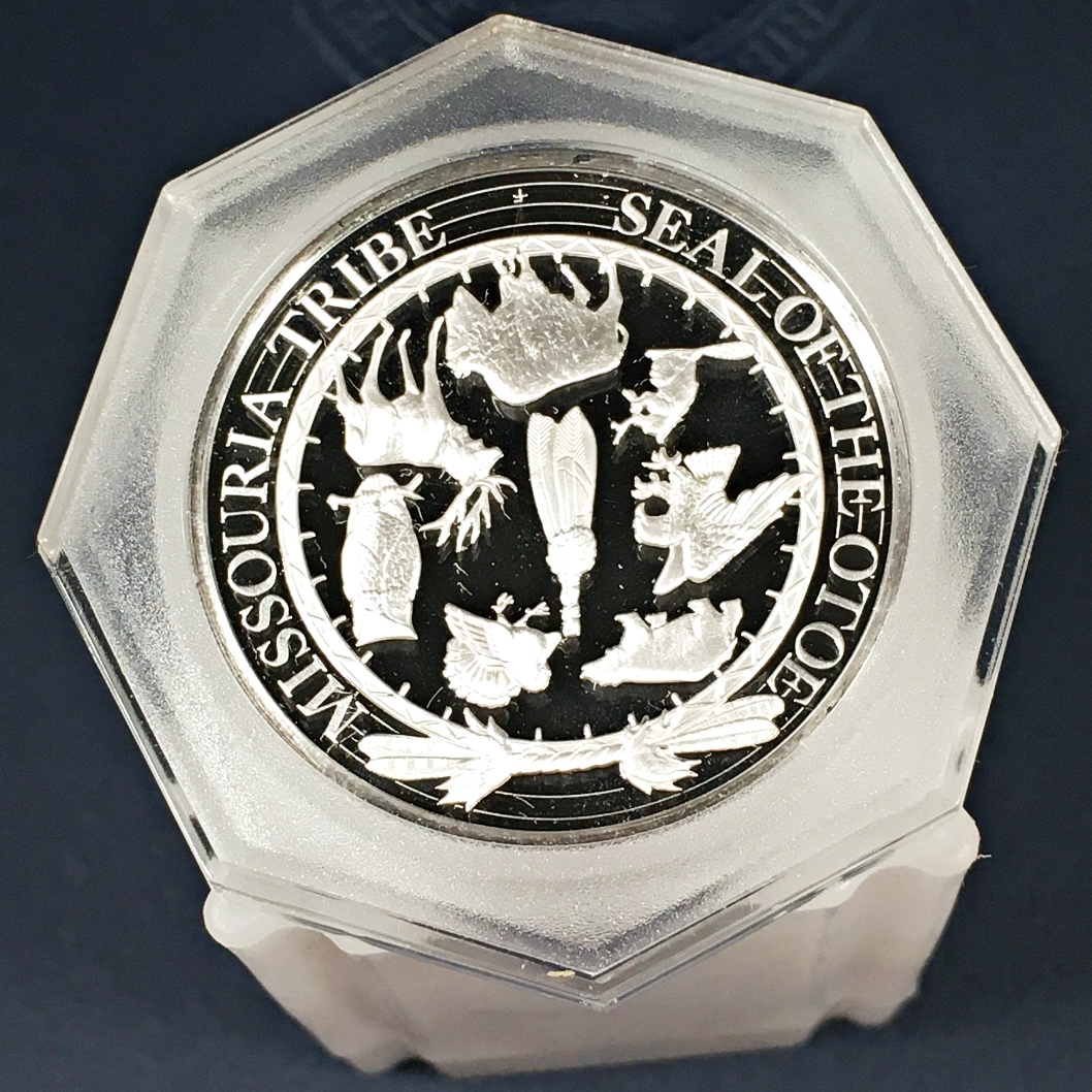 1976 The Otoe-Missouria People's History, .80oz .999 Silver Medallion ...