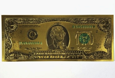 1976 US Bicentennial Gold Foil 2 Dollar Commemorative Banknote ...