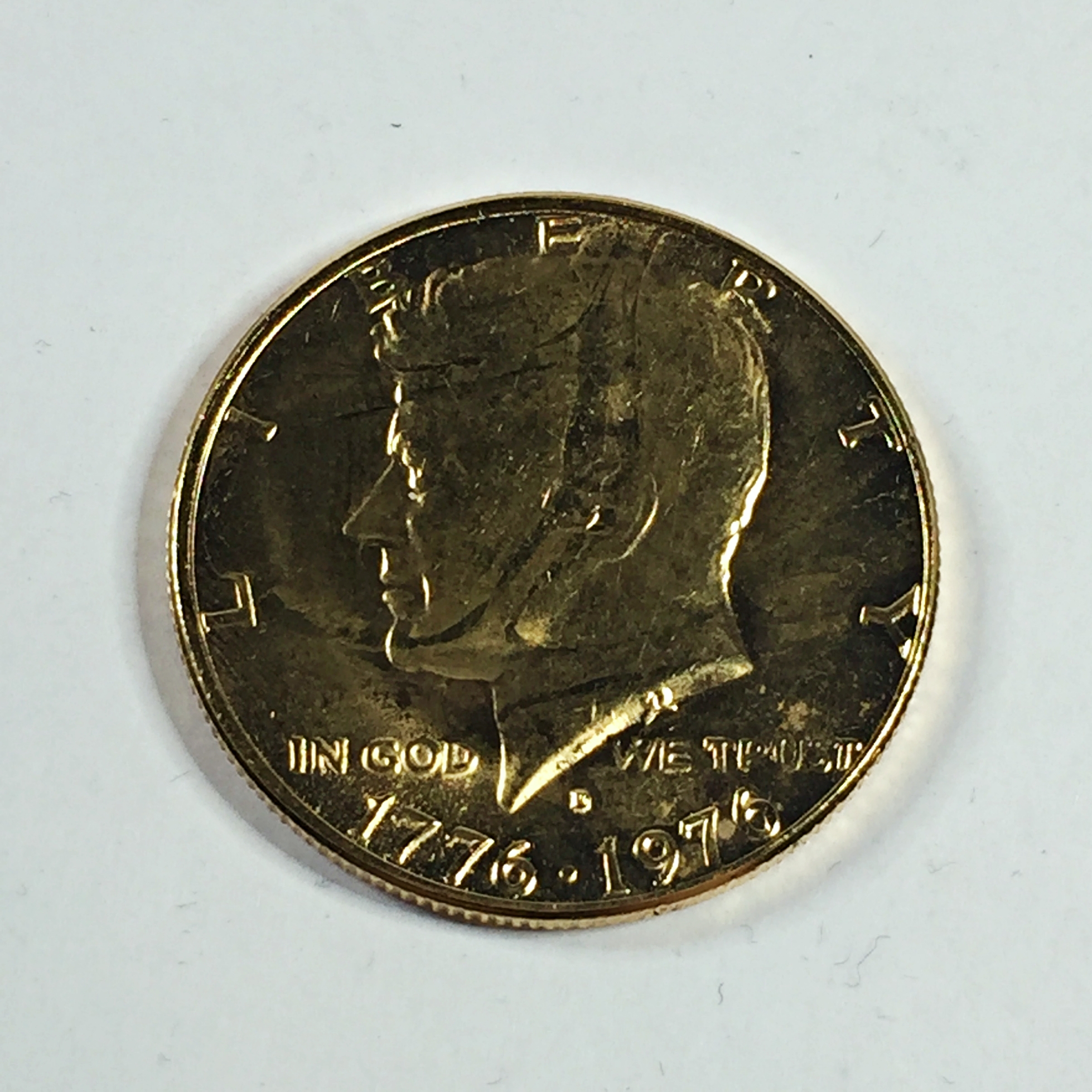 1976-D United States Bicentennial 24K Gold Layered Kennedy Half Dollar ...