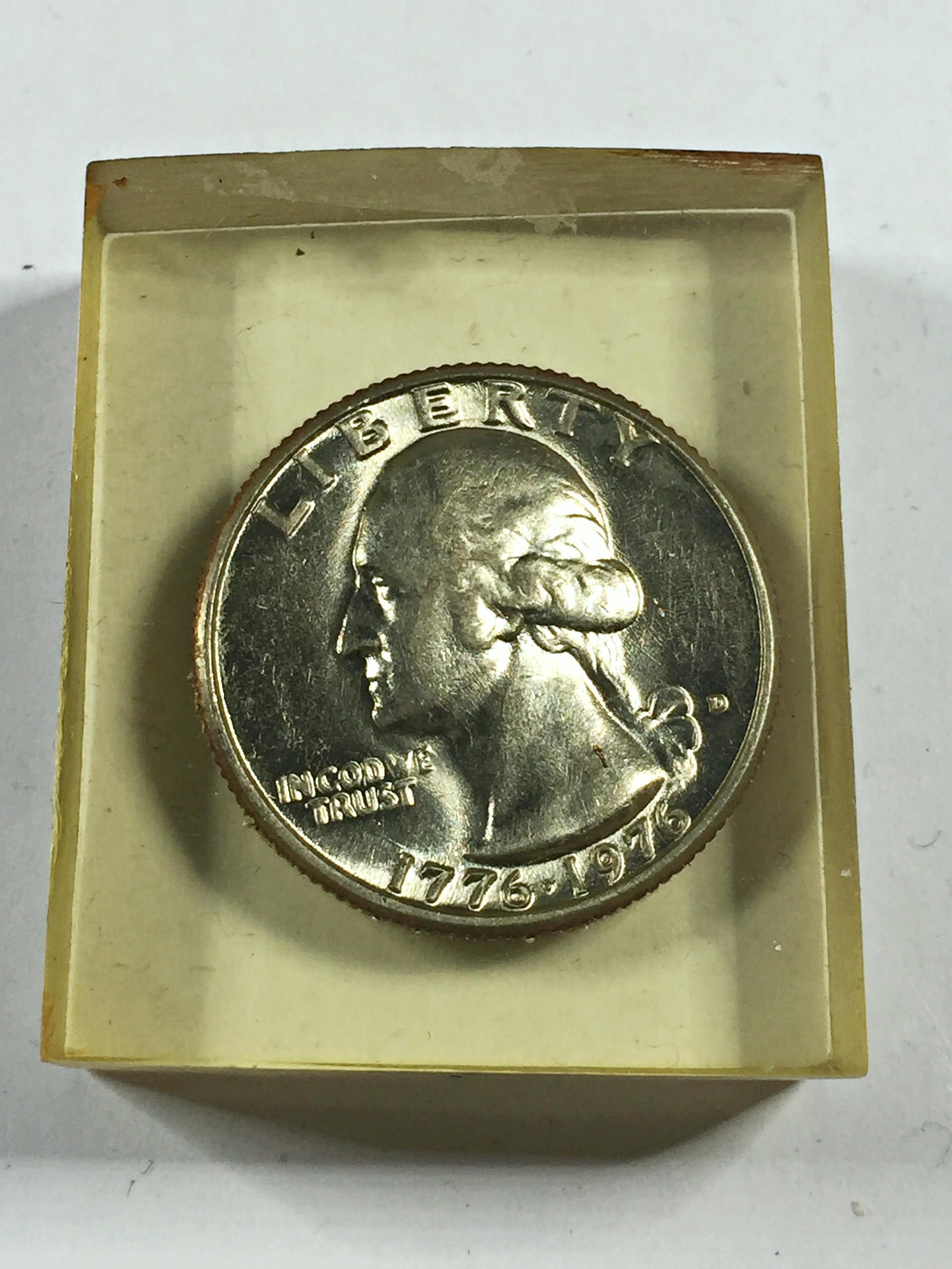 1976-D United States Bicentennial Washington Quarter Encased In Clear ...